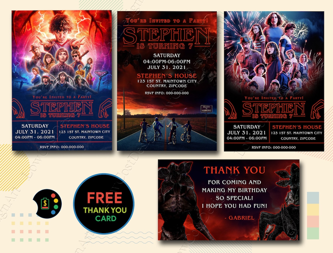 Stranger Things Birthday Invitation Stranger Things - Etsy UK