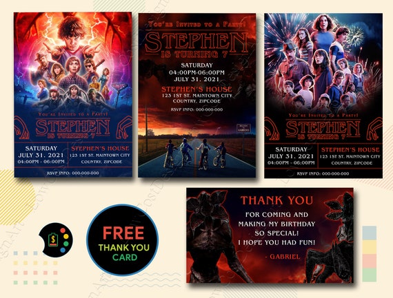 Stranger Things Birthday Invitation Stranger Things - Etsy UK
