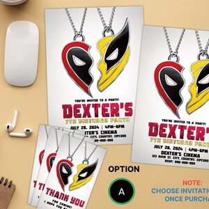 DEADPOOL & WOLVERINE Birthday Invitation, Deadpool and Wolverine Movie ...