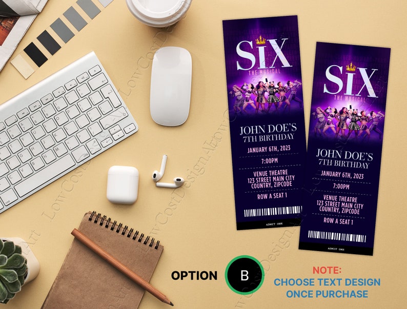 SIX Broadway Musical Ticket SIX the Musical Broadway - Etsy