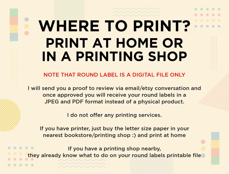 Custom Round Labels Custom Printable Round Labels Custom - Etsy