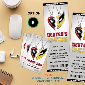 DEADPOOL & WOLVERINE Birthday Invitation, Deadpool and Wolverine Movie ...