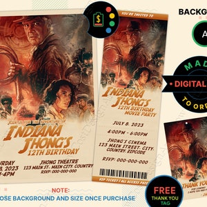 INDIANA JONES and the Dial of Destiny Birthday Invitation, Indiana ...