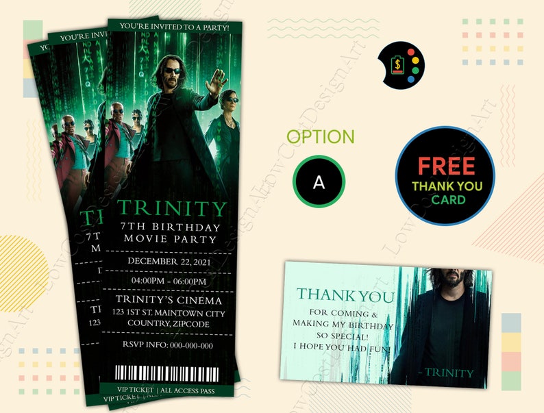 The Matrix Birthday Invitation the Matrix Movie Ticket the - Etsy UK