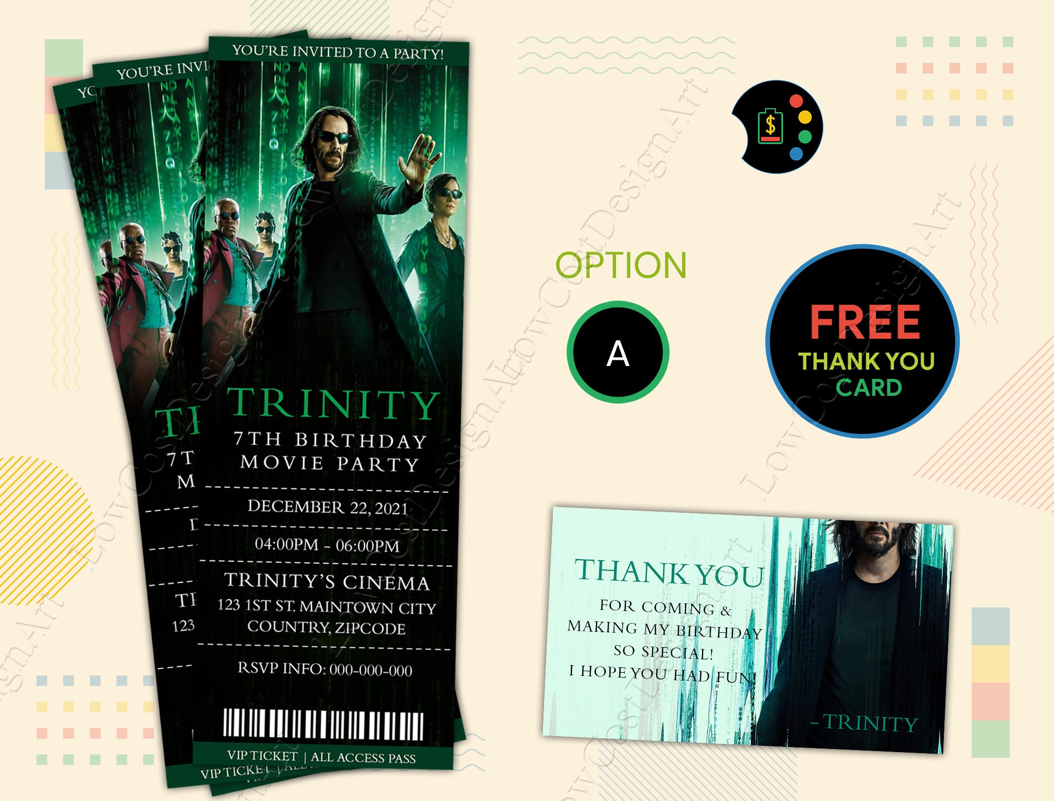 The Matrix Birthday Invitation the Matrix Movie Ticket the - Etsy UK