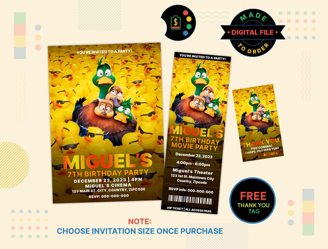 MIGRATION Birthday Invitation, MIGRATION Movie Ticket, MIGRATION ...