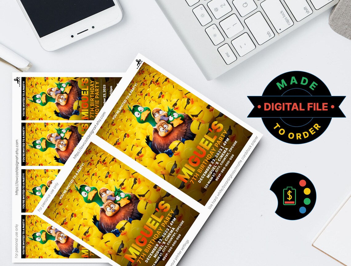 MIGRATION Birthday Invitation, MIGRATION Movie Ticket, MIGRATION ...