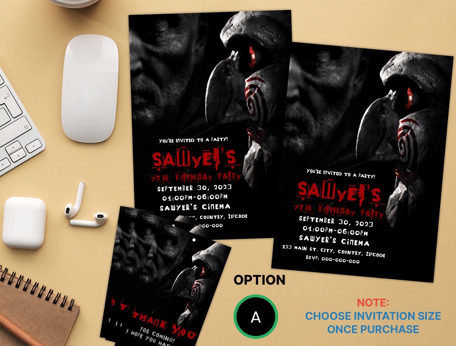 SAW X Birthday Invitation, SAW X Movie Ticket, Jigsaw Invitation ...