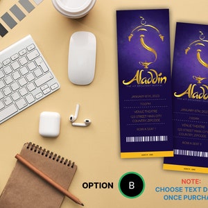 ALADDIN Broadway Musical Ticket, ALADDIN Broadway Musical Invitation ...