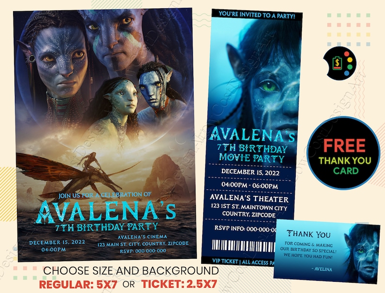 Avatar the Way of Water Birthday Invitation Avatar the Way of - Etsy ...