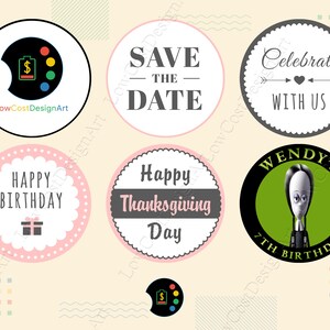 Custom Round Labels, Custom Printable Round Labels, Custom Digital ...