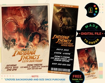 Indiana Jones and the Dial of Destiny Birthday Invitation, Indiana ...
