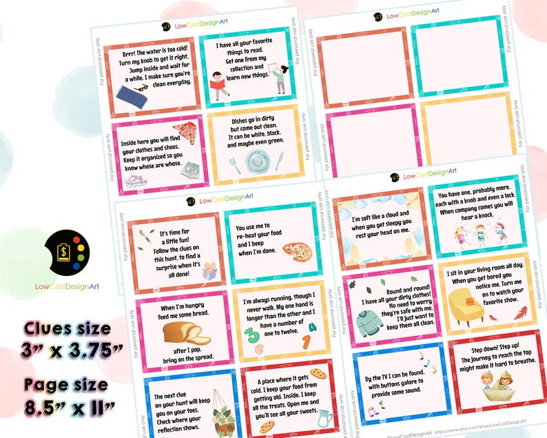 Indoor Treasure Hunt Clues, Indoor Scavenger Hunt Riddle Clues, Indoor ...