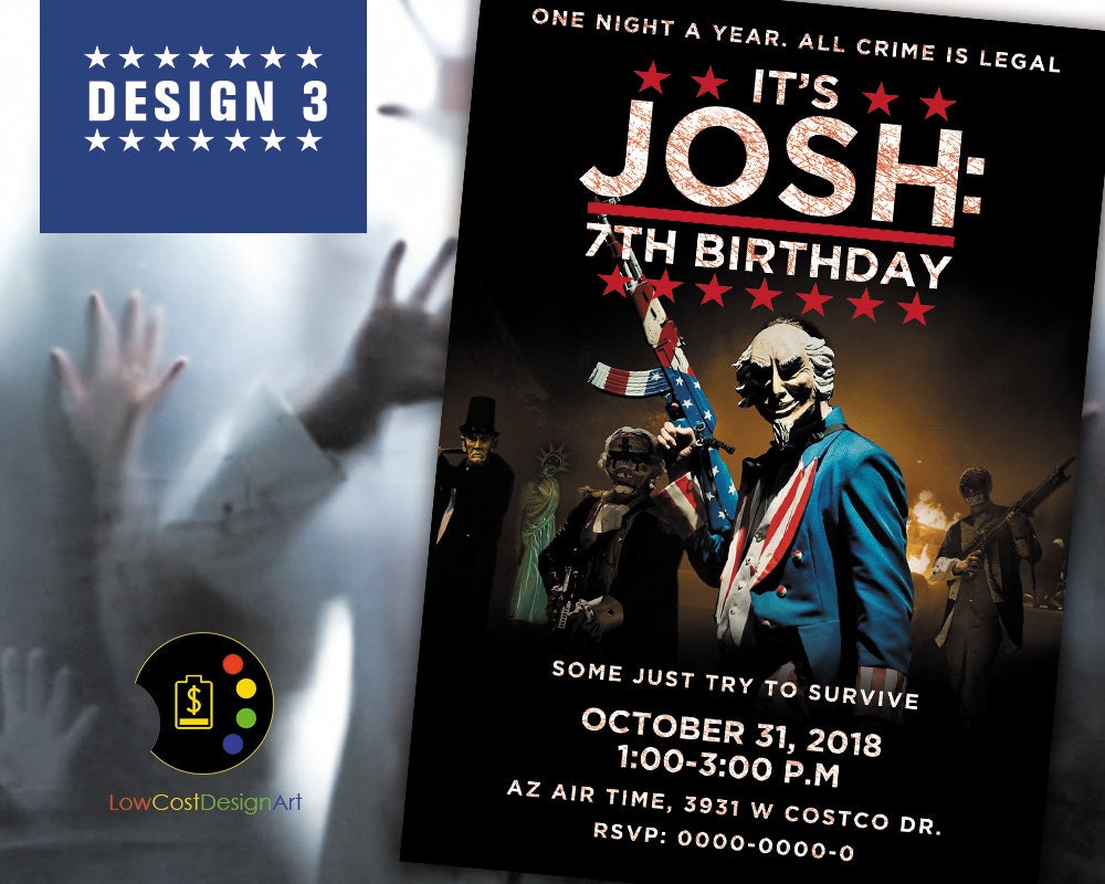 The Purge Invitation the Purge Birthday Invitation the Purge - Etsy