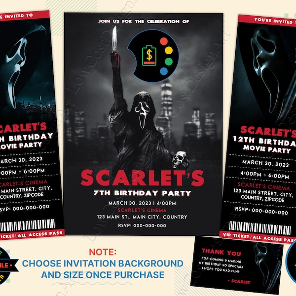 Scream Ghostface Invitation - Etsy Canada