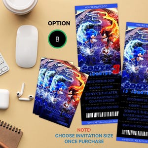 SONIC THE HEDGEHOG 3 Birthday Invitation, Sonic the Hedgehog 3 Movie ...