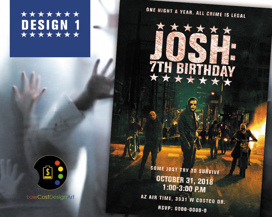 The Purge Invitation the Purge Birthday Invitation the Purge - Etsy UK