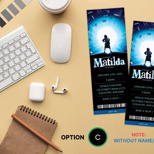 MATILDA Broadway Musical Ticket, MATILDA the Musical Broadway ...