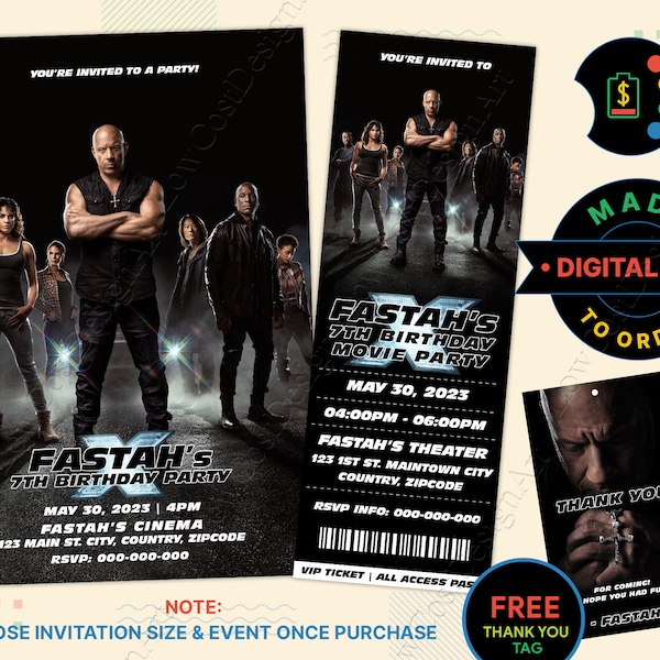 Fast and Furious Invitation - Etsy