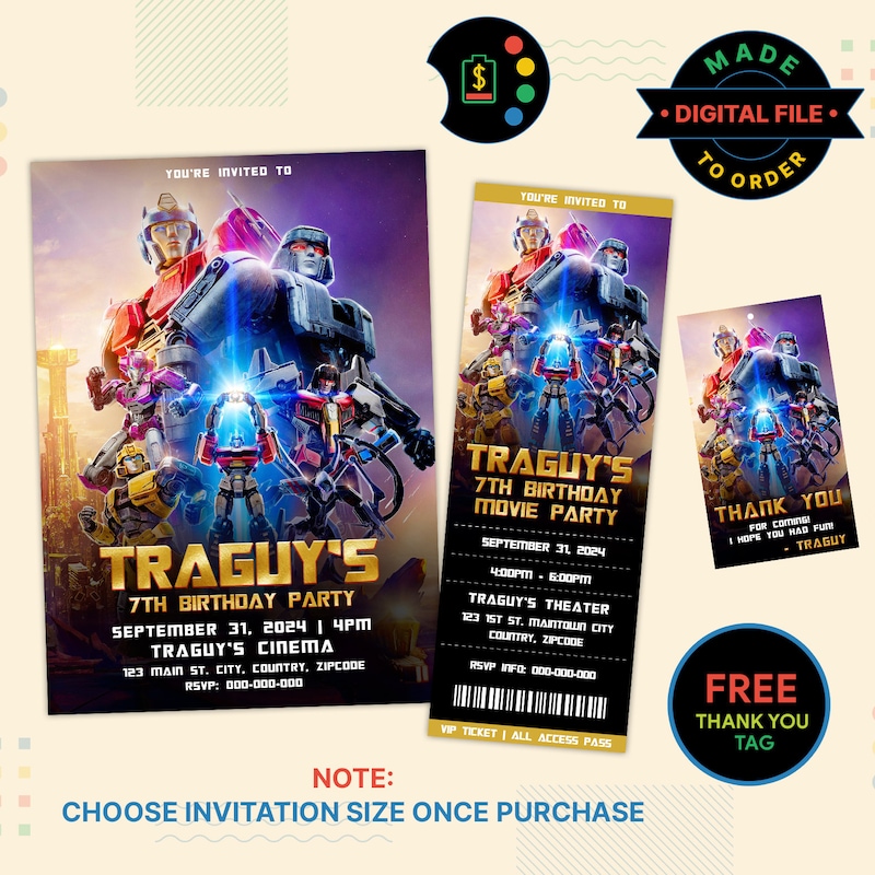 Transformers Invite - Etsy