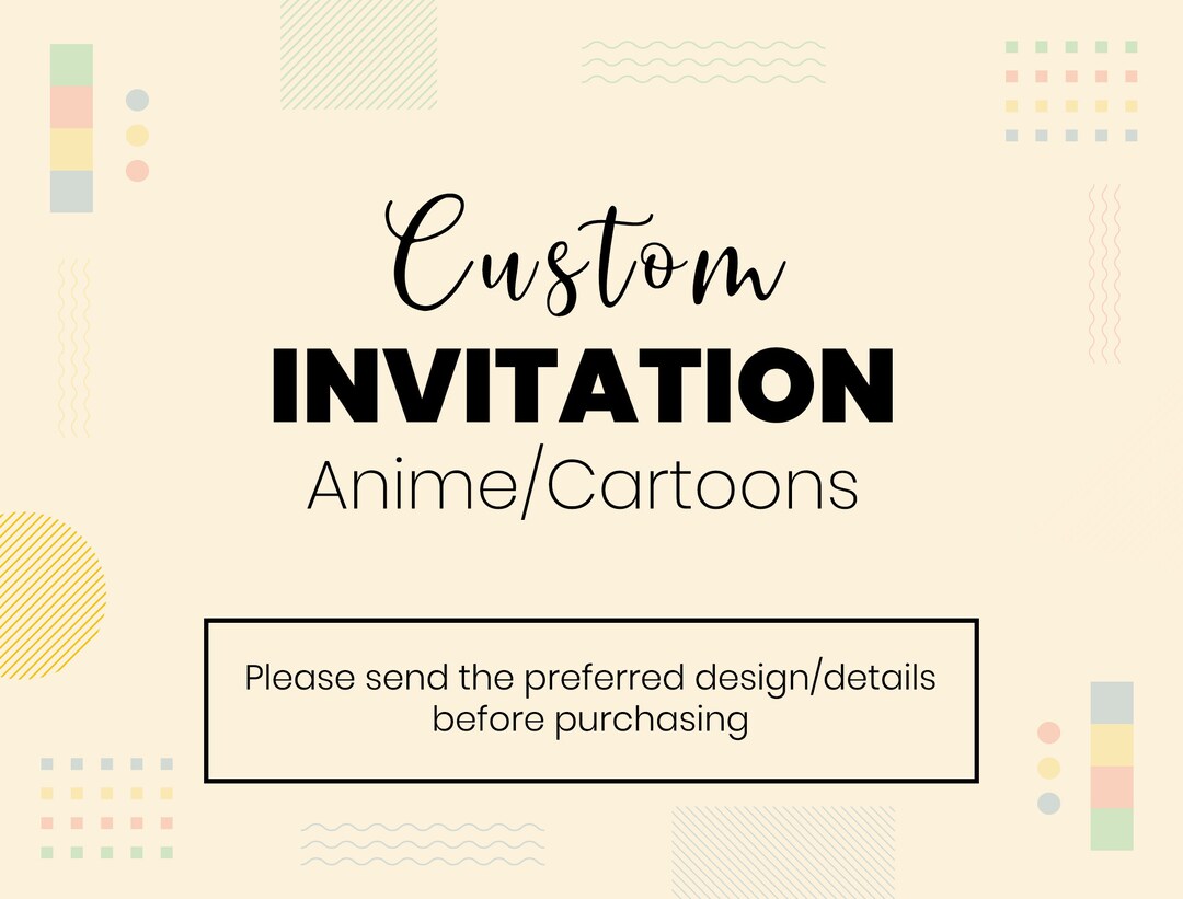 Custom Invitation Anime Design, Custom Invitation Cartoons Design ...