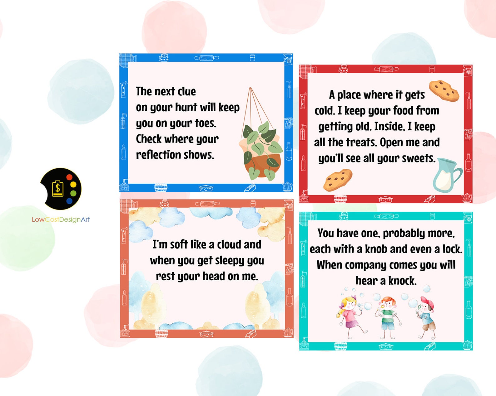 Indoor Treasure Hunt Clues, Indoor Scavenger Hunt Riddle Clues, Indoor ...