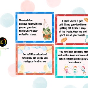 Indoor Treasure Hunt Clues, Indoor Scavenger Hunt Riddle Clues, Indoor ...