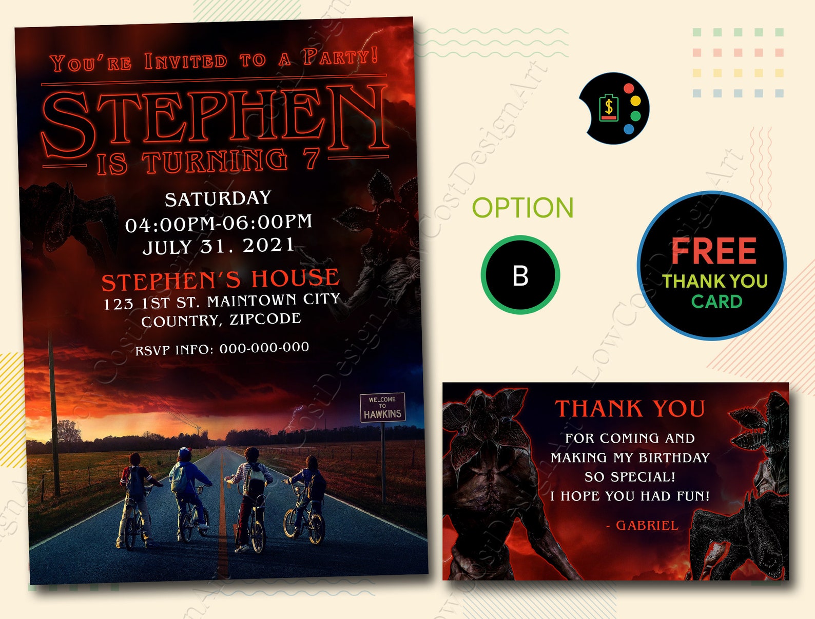 Stranger Things Birthday Invitation Stranger Things - Etsy UK