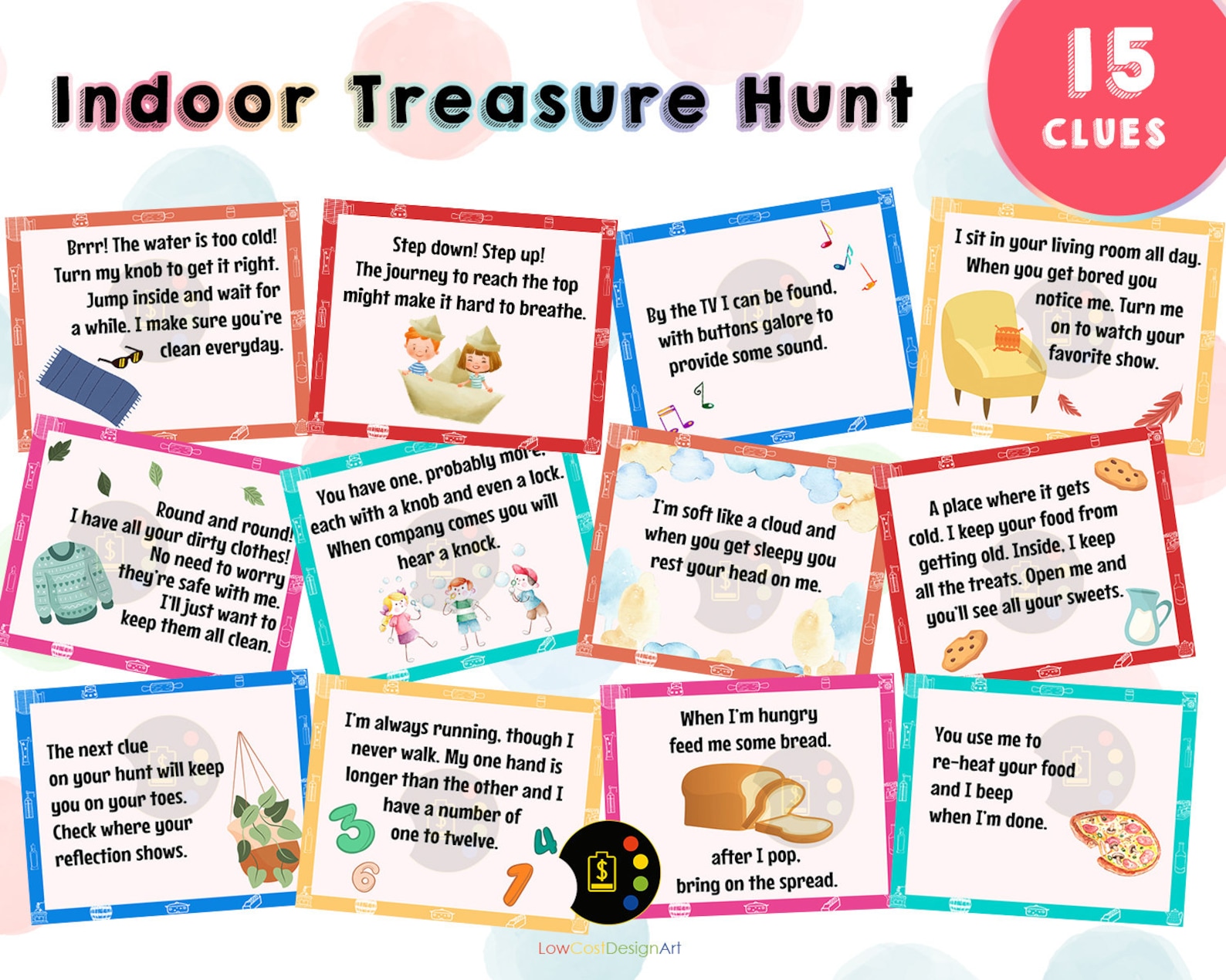 Indoor Treasure Hunt Clues, Indoor Scavenger Hunt Riddle Clues, Indoor ...