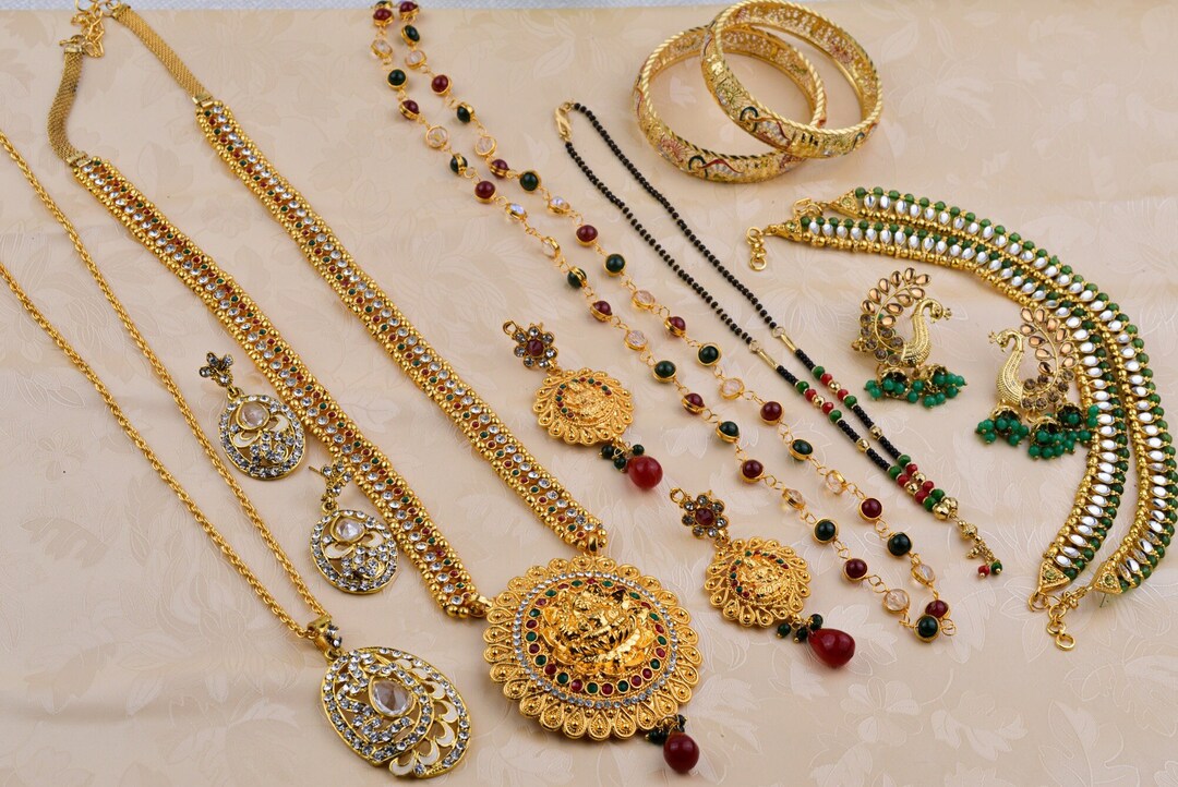 Bulk Jewelry, Indian Ethnic Jewelry , Assorted Wearable Jewelry, 7 ...
