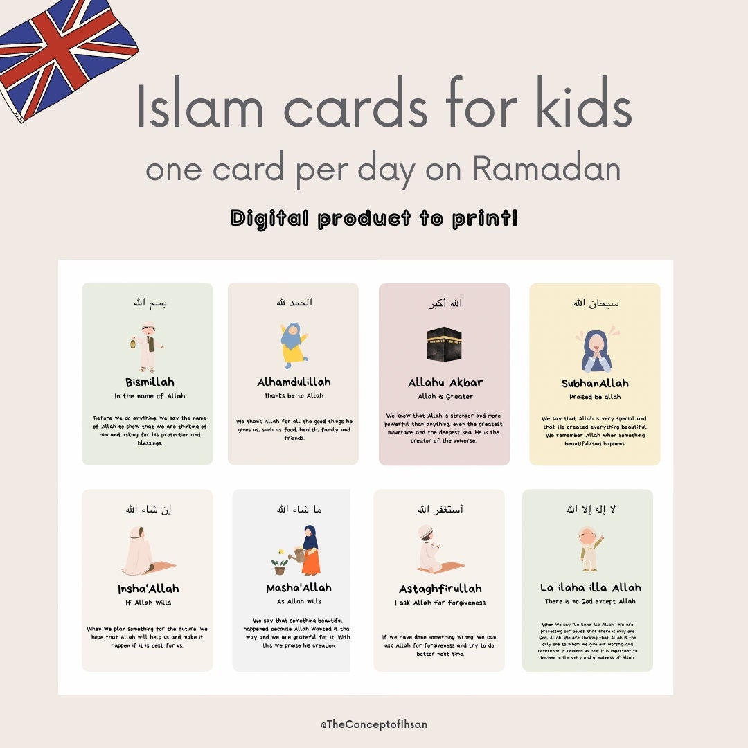 Islamic Cards for Kids for Ramadan - Etsy