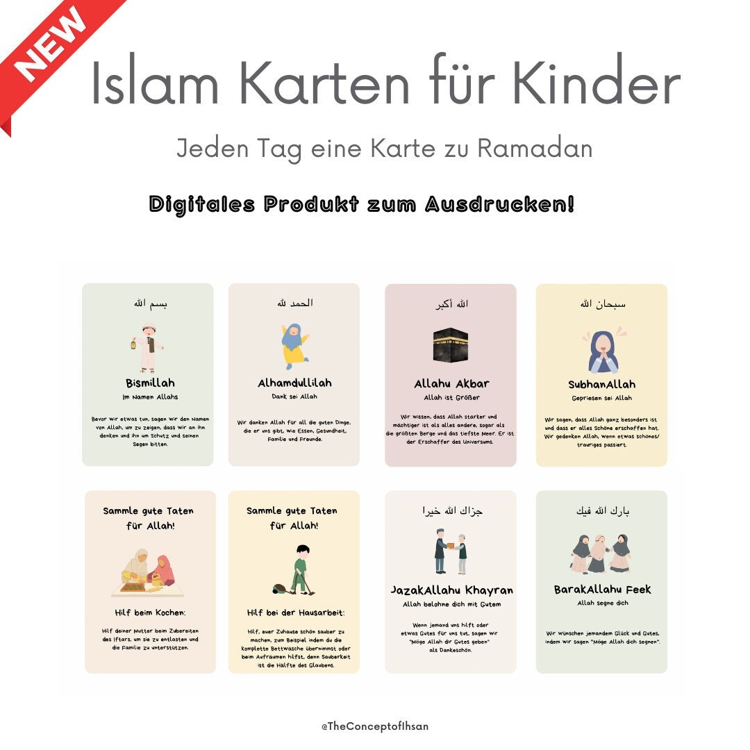 German Islam Cards for Children for Ramadan - Etsy