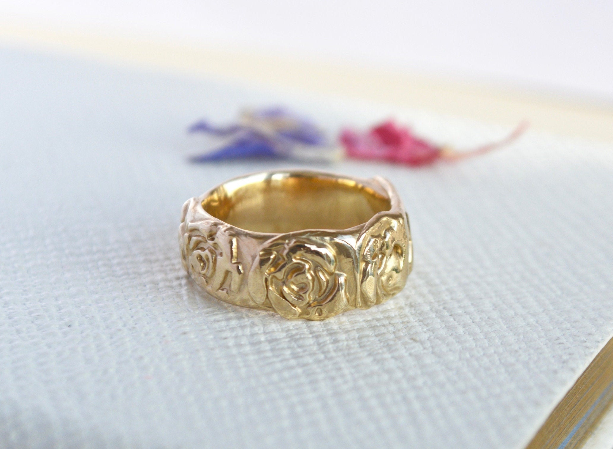 Yellow Gold Rose Ring SPECIAL PRICE - Etsy