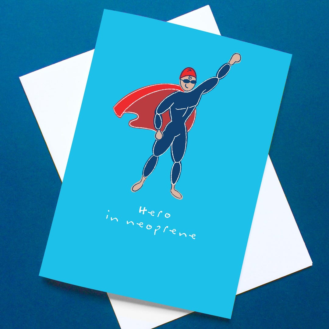 Swim Congratulations or Good Luck Card – Hero in Neoprene – for Him ...