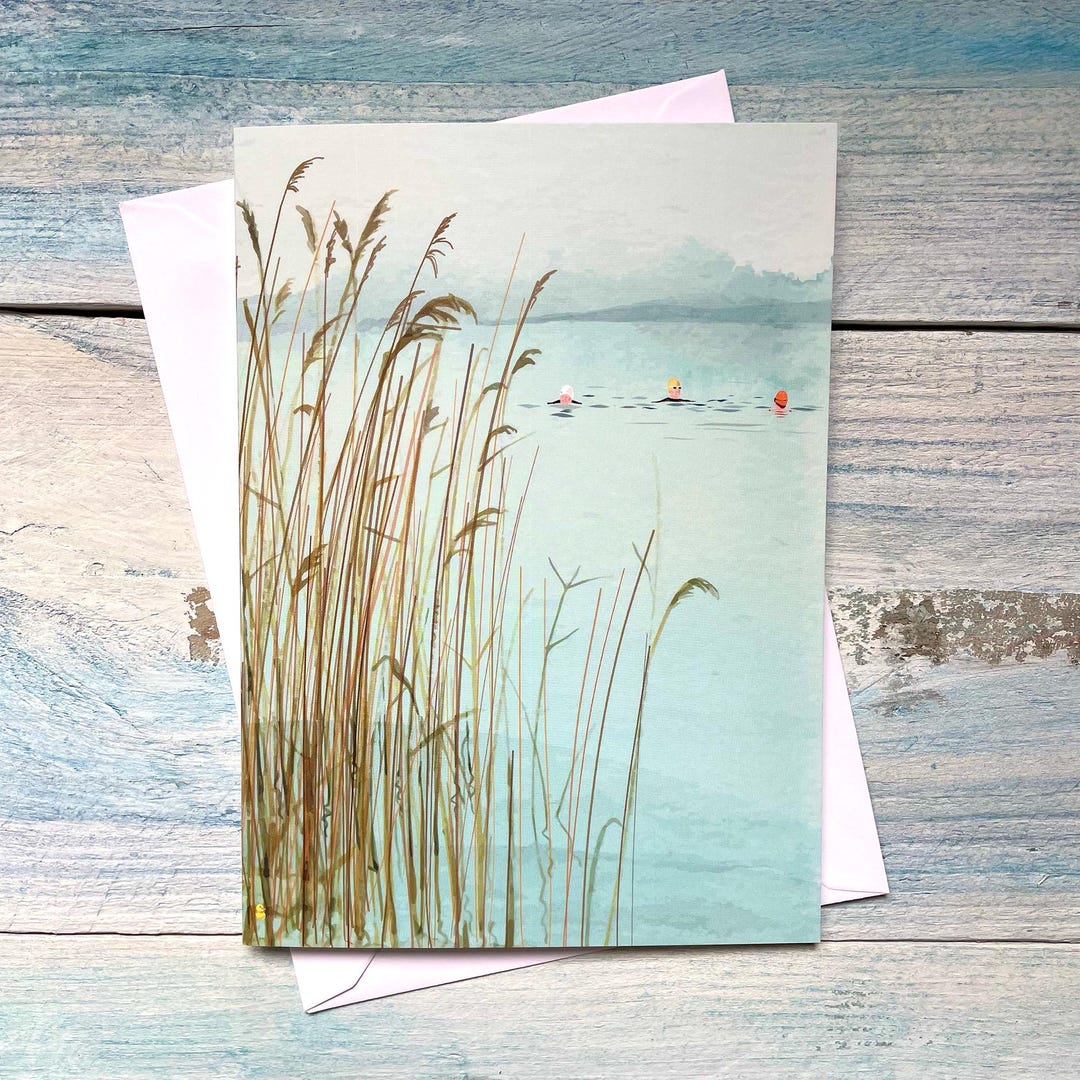 Wild Swimming Greetings Card: Misty Swim - Etsy