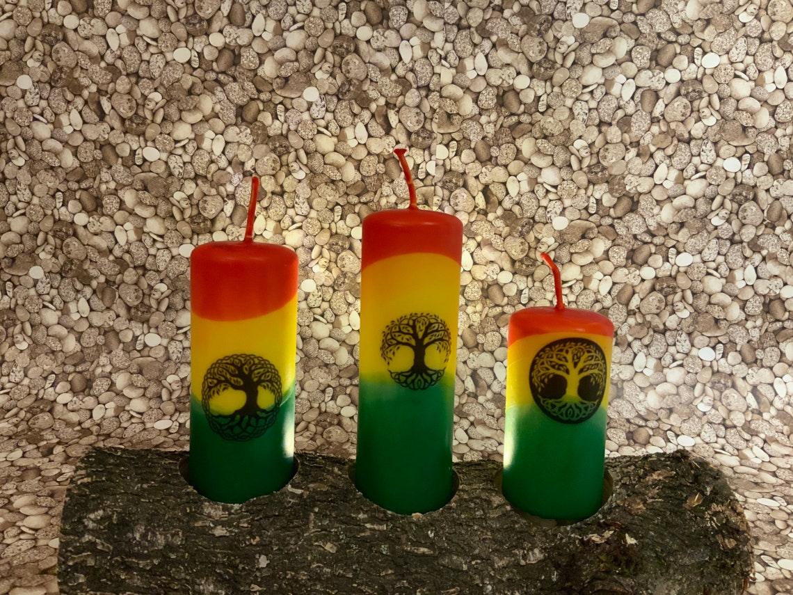 Meditatives Kerzen Set mit Birken Holzständer originelle | Etsy