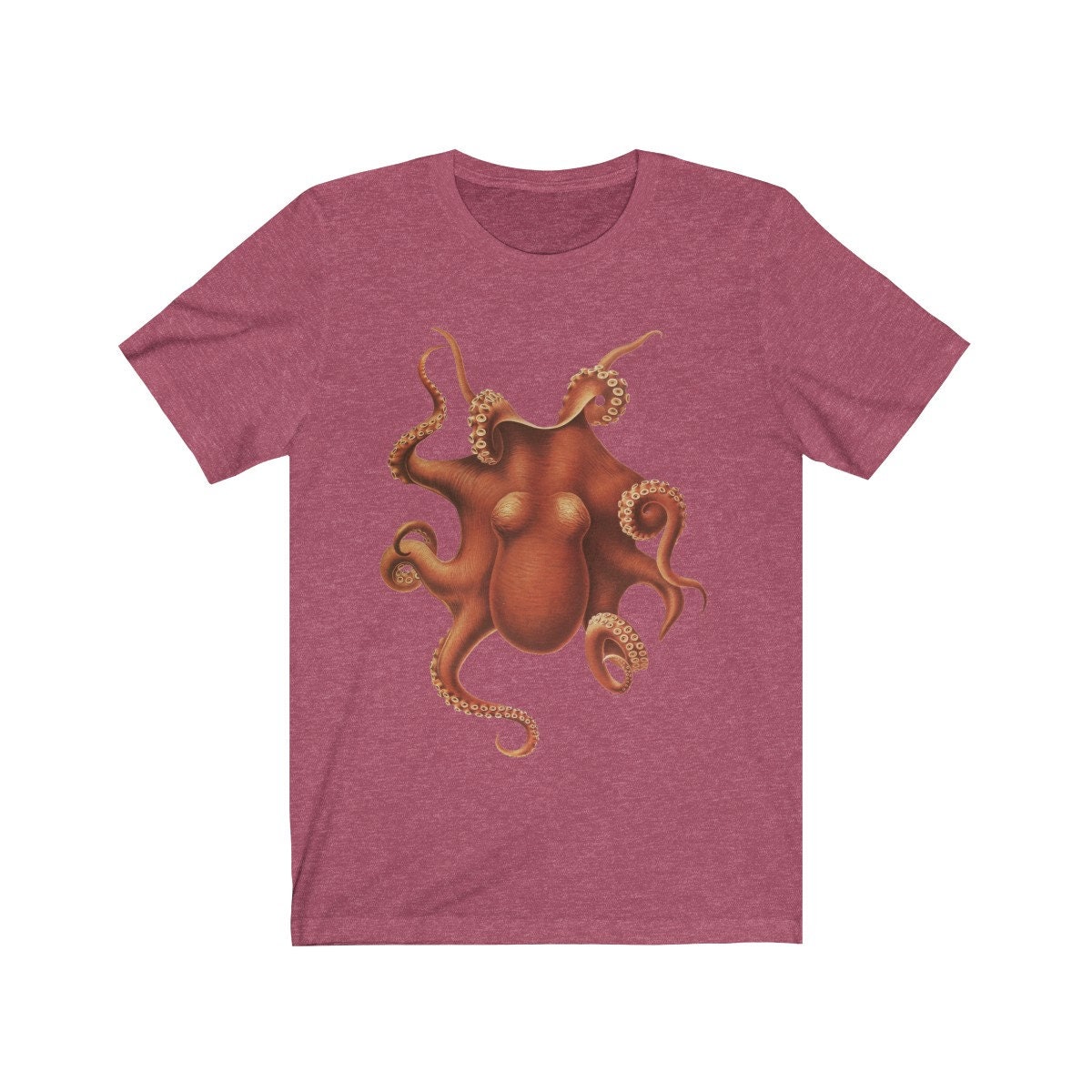 Octopus T Shirt Vintage Octopus Print Crewneck Tee Mens - Etsy
