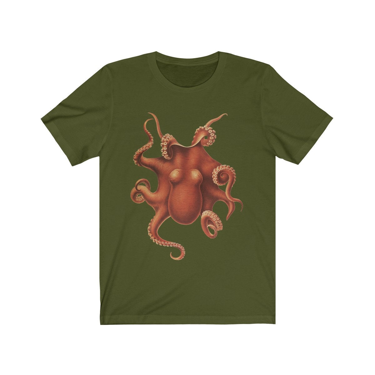 Octopus T Shirt Vintage Octopus Print Crewneck Tee Mens - Etsy