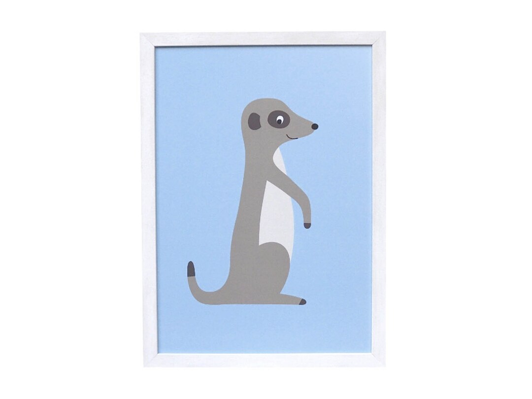 Meerkat Poster Children's Room Light Blue - Etsy
