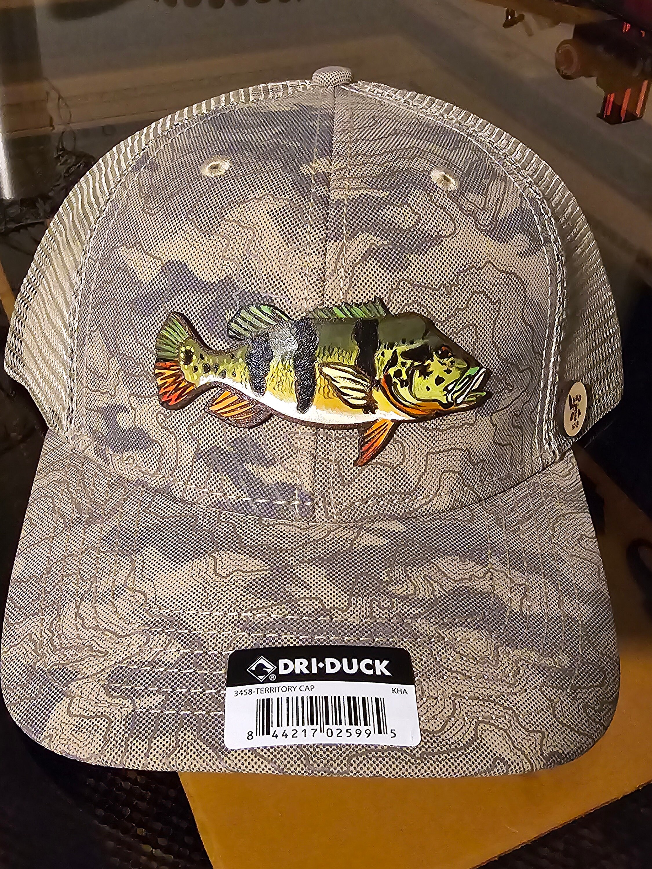 Peacock Bass - Custom Art Leather Patch Hat - Etsy