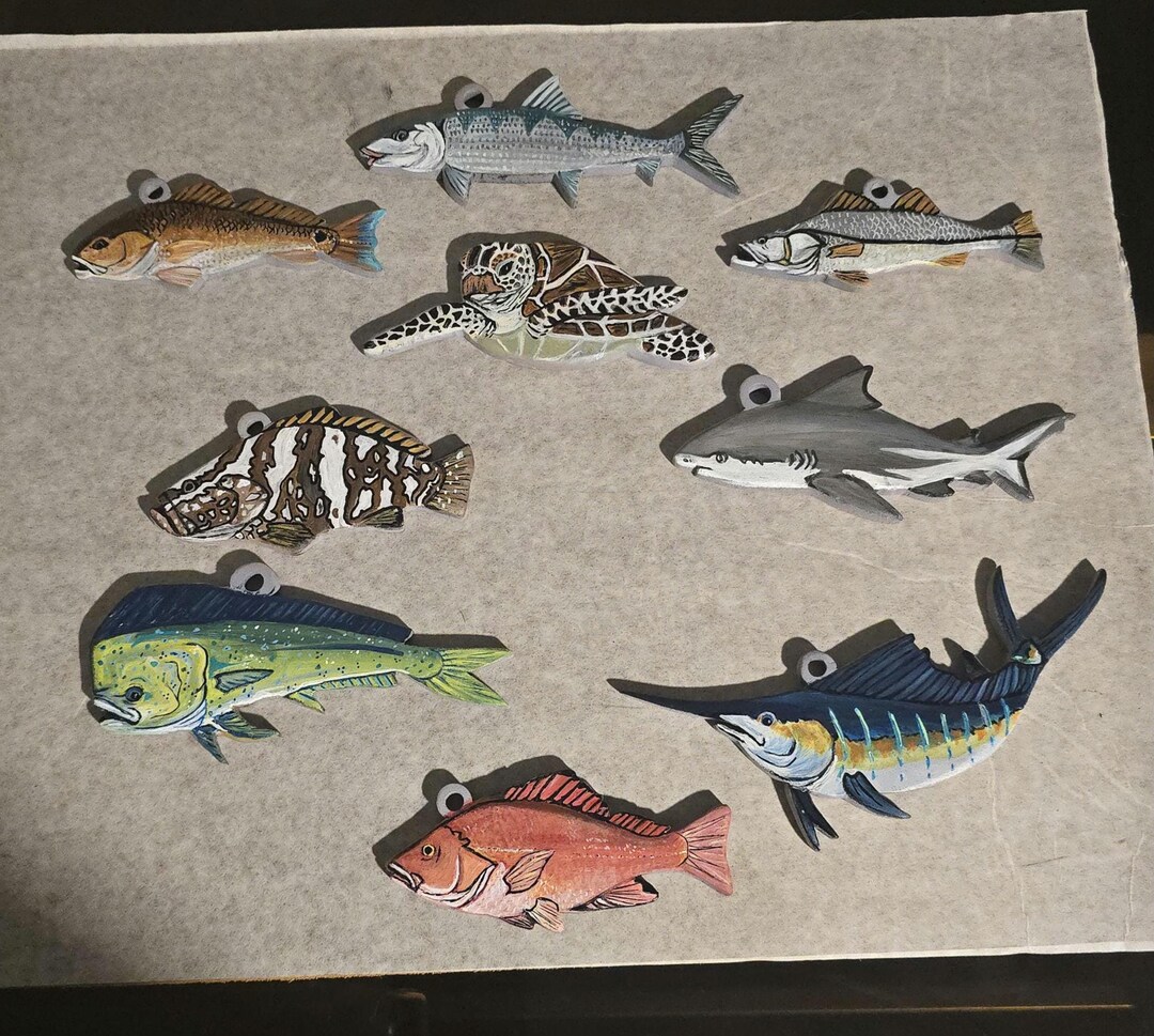 Redfish Ornament, Fish Ornaments, Tuna, Snapper,tarpon Ornaments ...