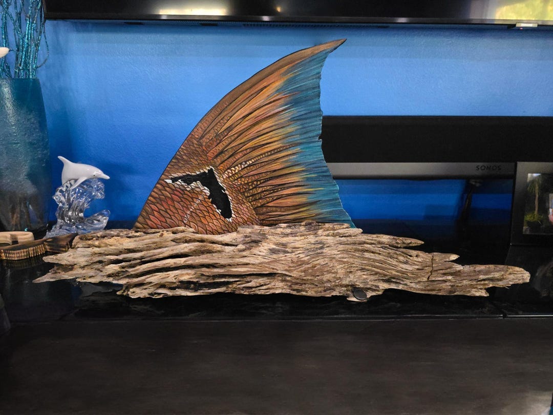 Redfish Tailing, Driftwood Art - Etsy
