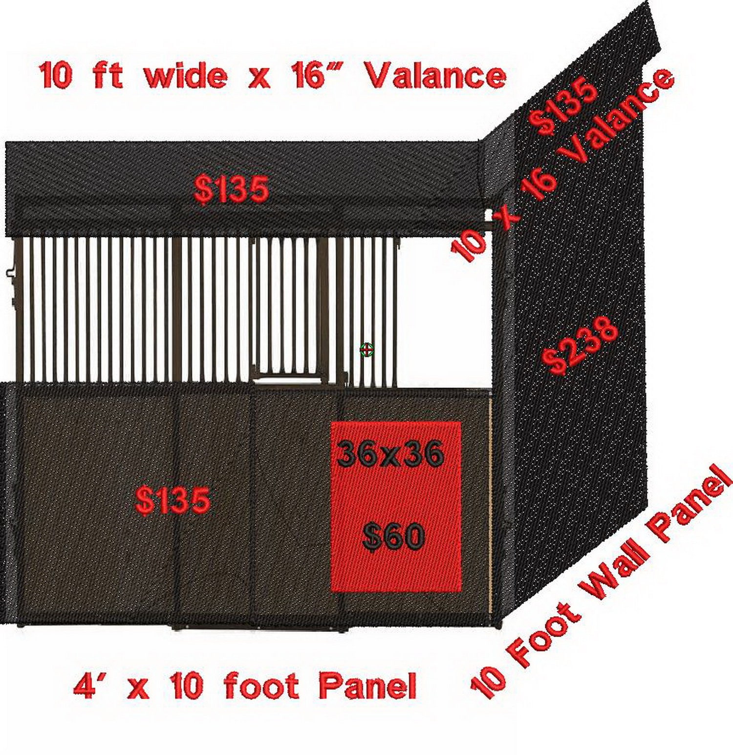 Corner Horse Stall Package, Pick and Choose Options for Your Horse Show ...