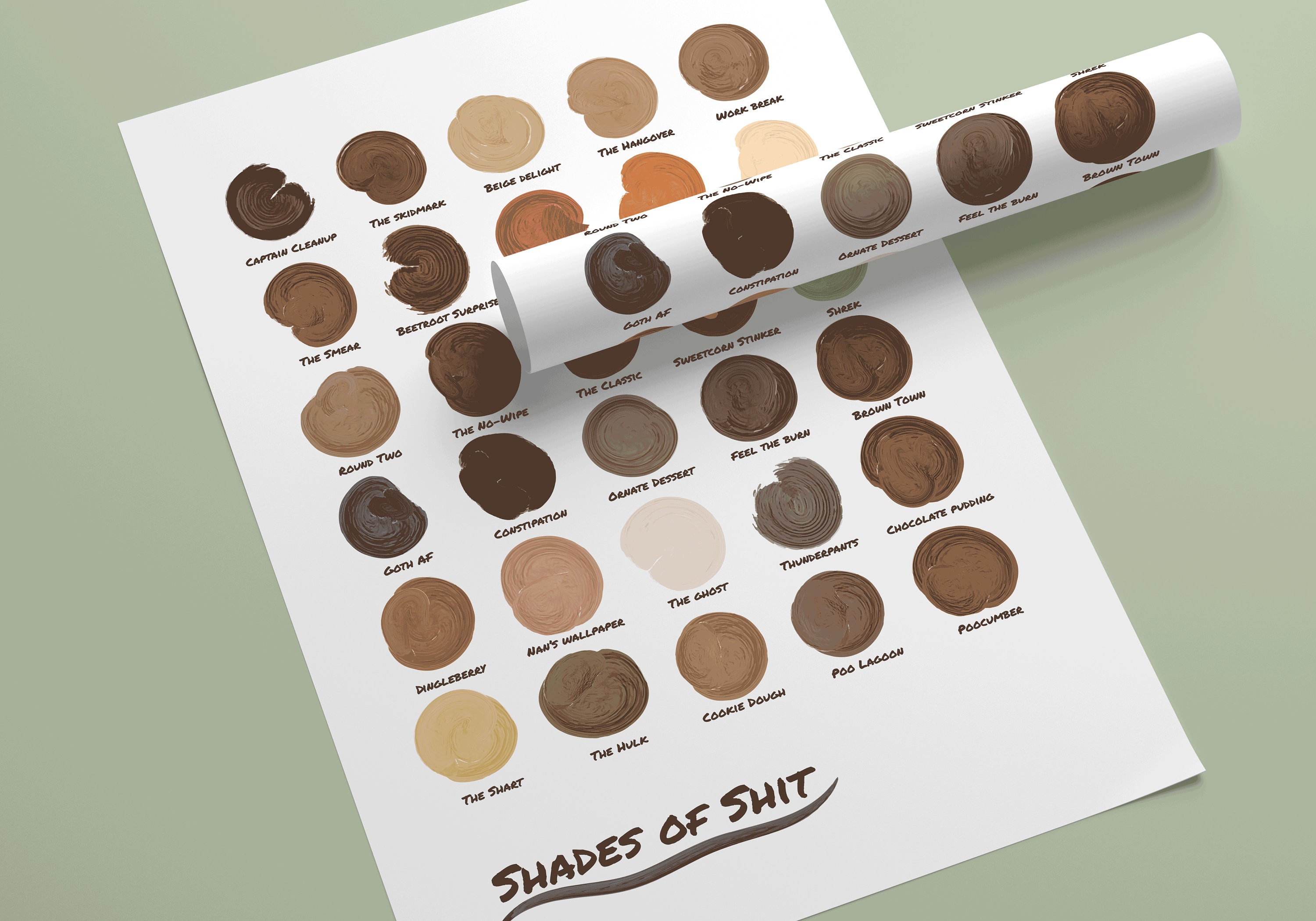 Shades of Poop Digital Download Art Print Bathroom Wall | Etsy