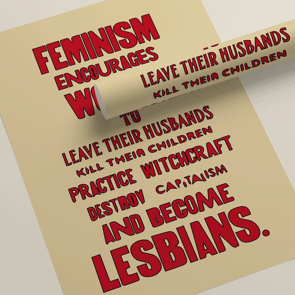 Feminism Encourages Women to Leave Their Husbands Poster - Etsy