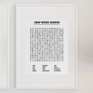 Crap Word Search Digital Download Bathroom Wall Art Funny - Etsy
