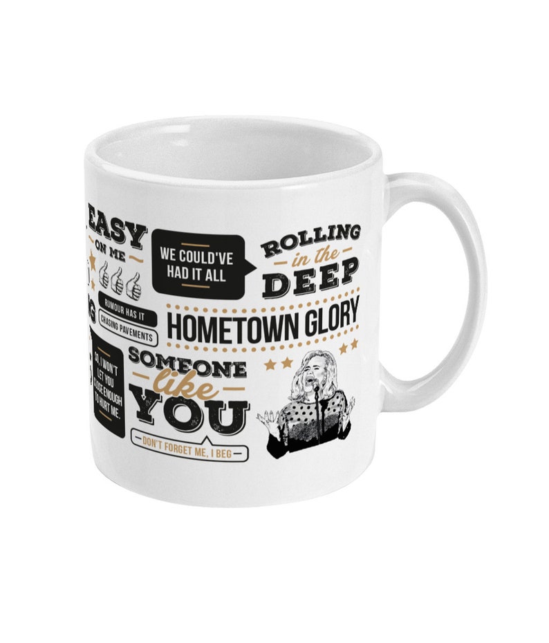 Adele Inspired 11oz Mug | Hand-drawn Illustration With Powerful Lyrics ...