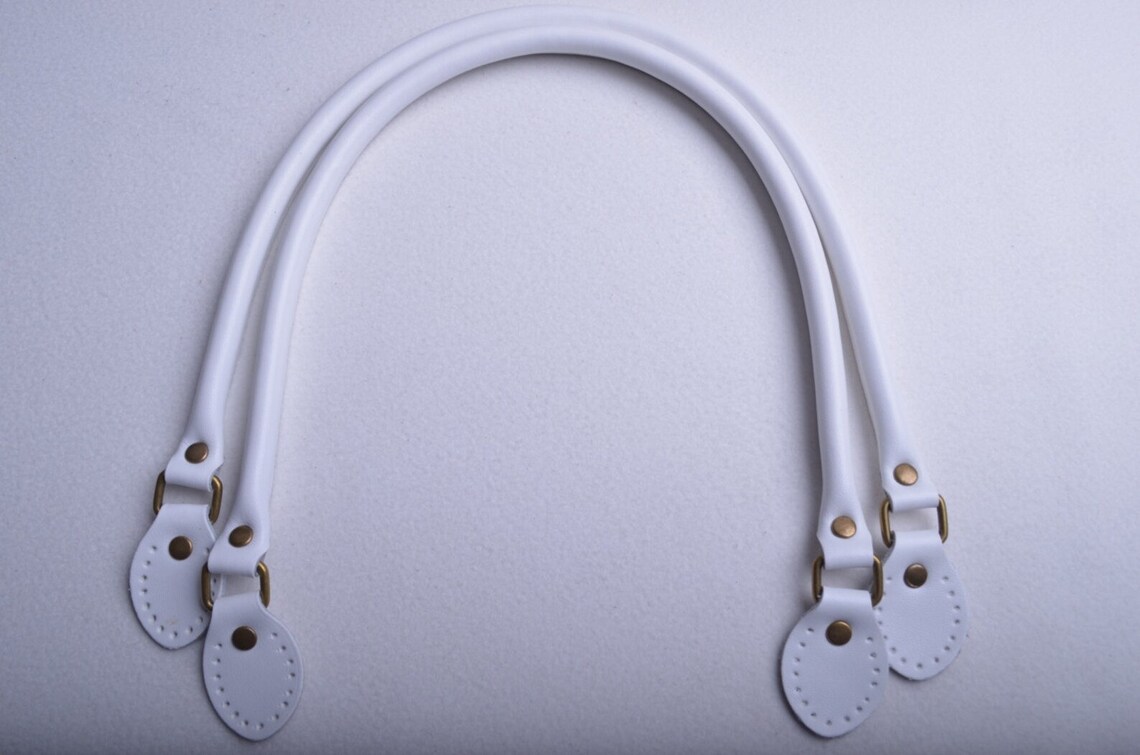 A Pair of White Genuine Leather Shoulder Bag Strap Leather - Etsy