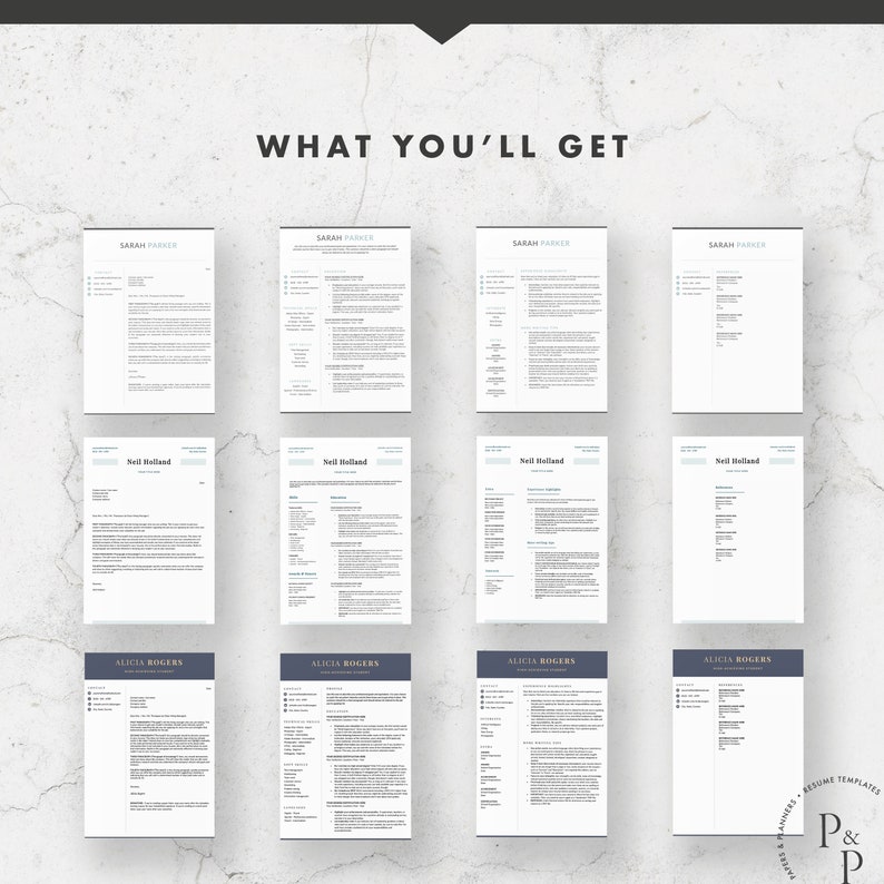 Resume Template BUNDLE, 3 Student Resumes for Microsoft Word, Resume ...
