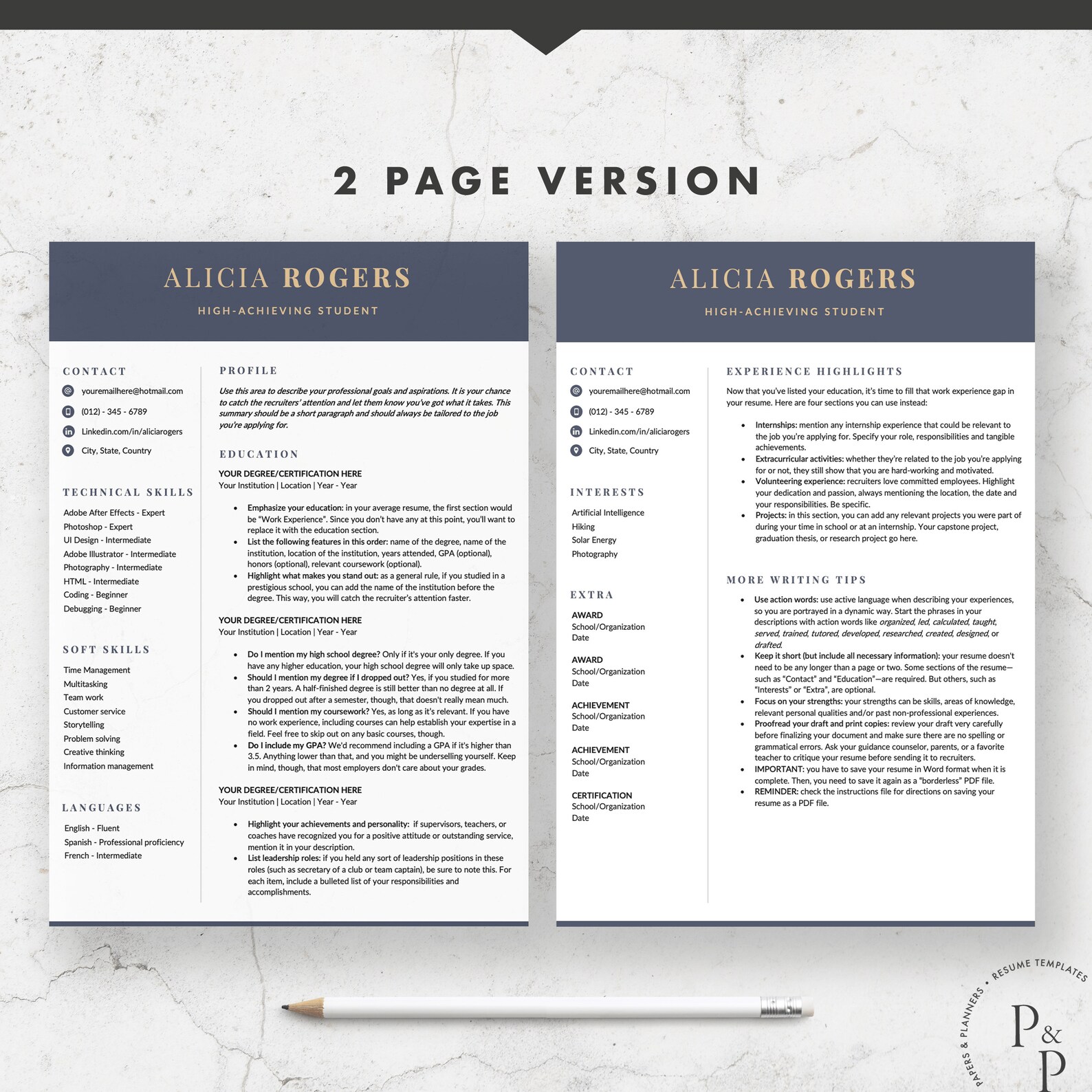Resume Template BUNDLE, 3 Student Resumes for Microsoft Word, Resume ...
